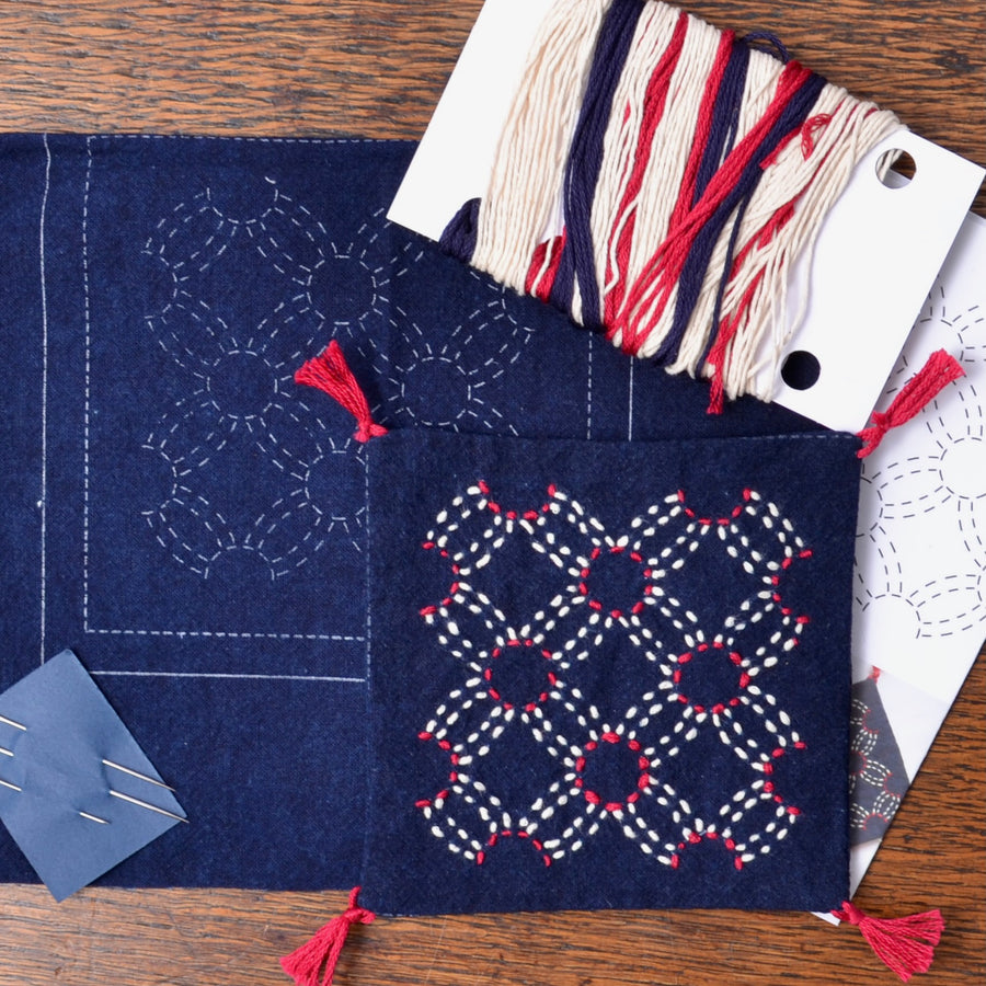 Sashiko Beginner Kits Small Projects & Books - A Threaded Needle