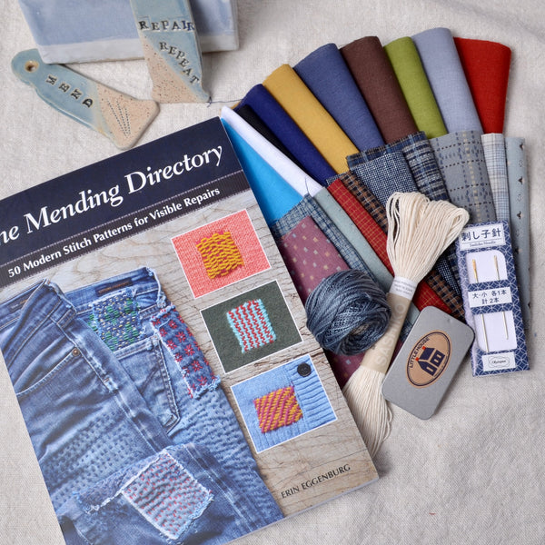 Complete Mending Kit with The Mending Directory Book - A Threaded Needle