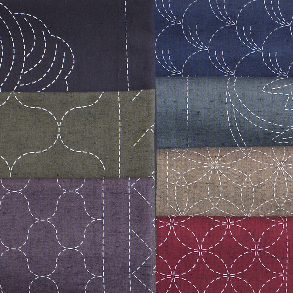 Deep Red Sashiko Panel #2, Traditional Patterns - A Threaded Needle