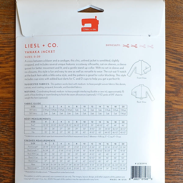 Yanaka Jacket Sewing Pattern - A Threaded Needle