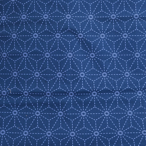Ready to Stitch Sashiko Fabric, Asa-no-Ha (Hemp Leaf) - A Threaded Needle