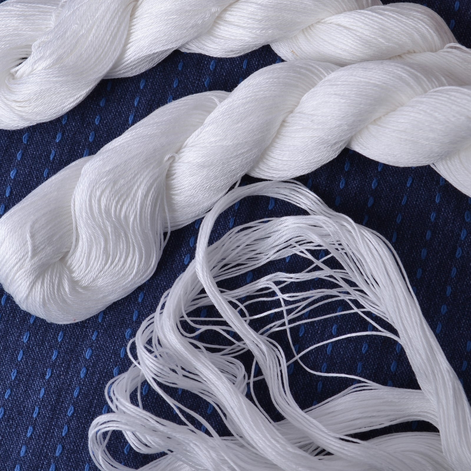 Sashiko Threads: White, Off-white, Grey, Brown & Black - A Threaded Needle