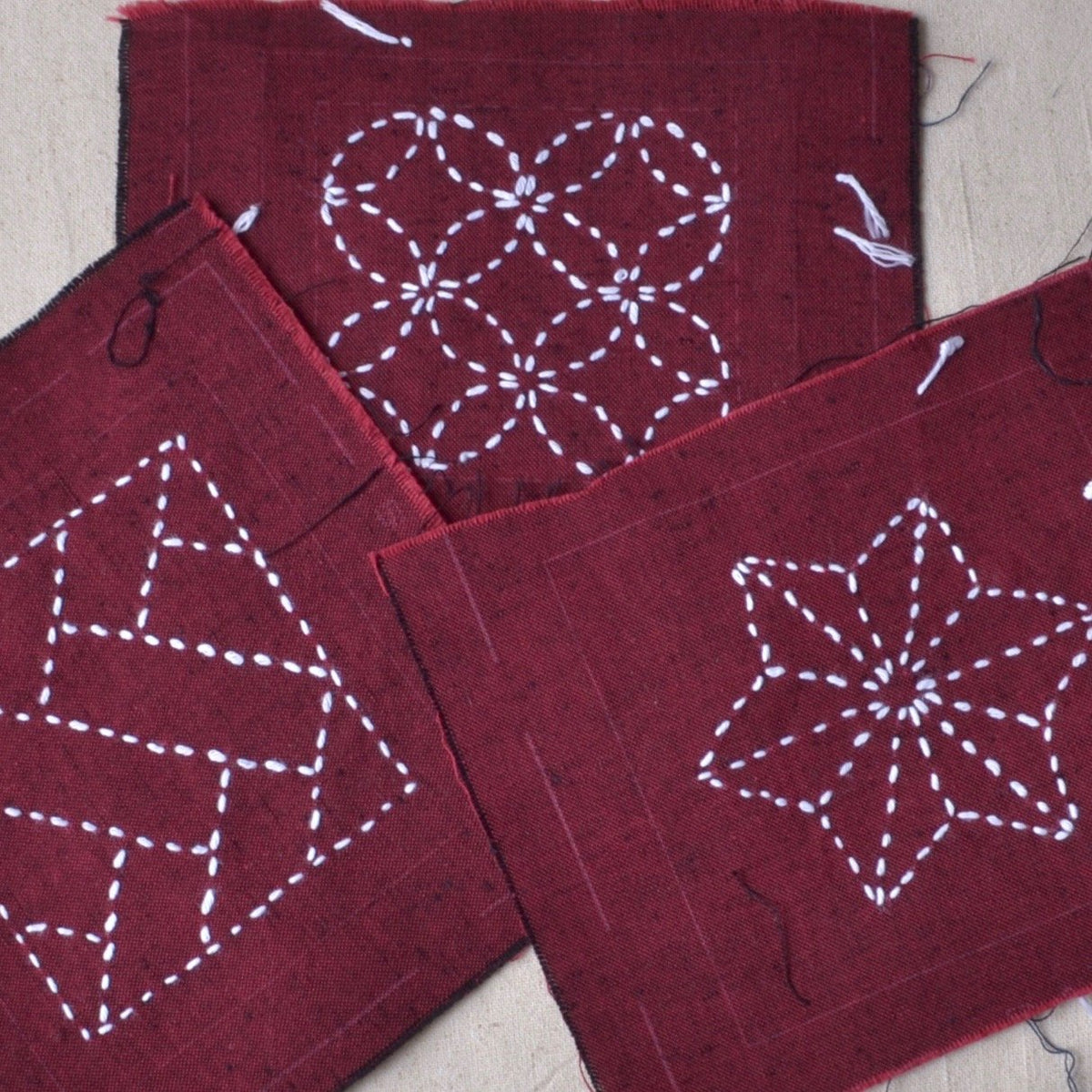 Sashiko Beginner Kits Small Projects & Books - A Threaded Needle